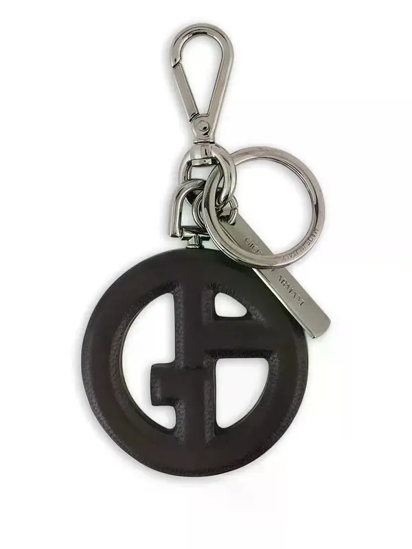 Giorgio Armani Logo-plaque Keyring - Black