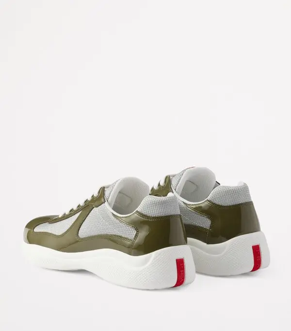 Prada Patent Leather-blend America's Cup Sneakers - Green