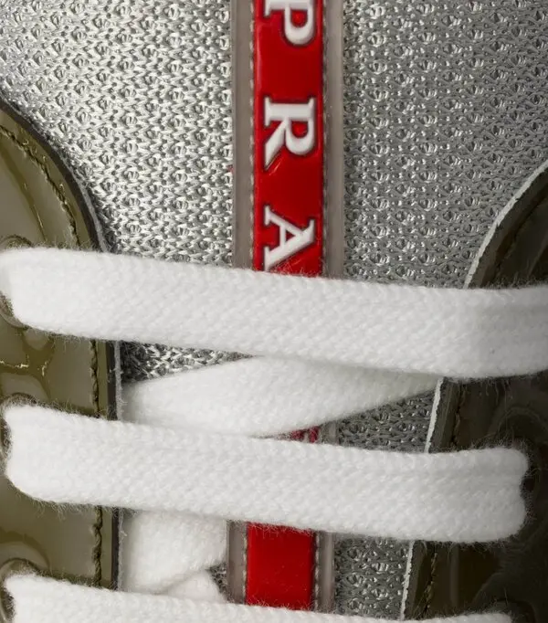 Prada Patent Leather-blend America's Cup Sneakers - Green