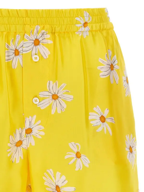 Moschino Margherite' Print Silk Shorts