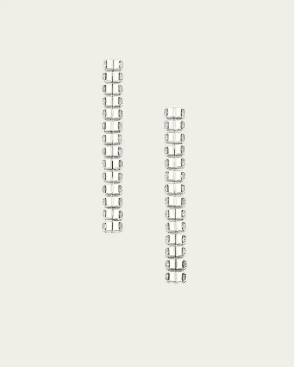ALLSAINTS Gia Crystal Drop Earrings - Silver