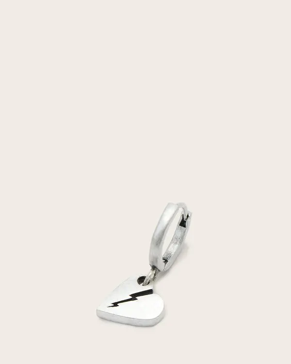 ALLSAINTS Split Heart Hoop Earring - Warm Silver