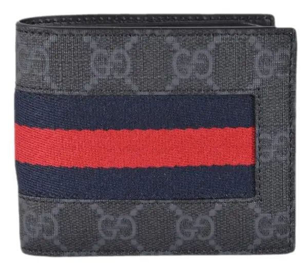 Gucci Bifold Wallet Gg Supreme Web - Black