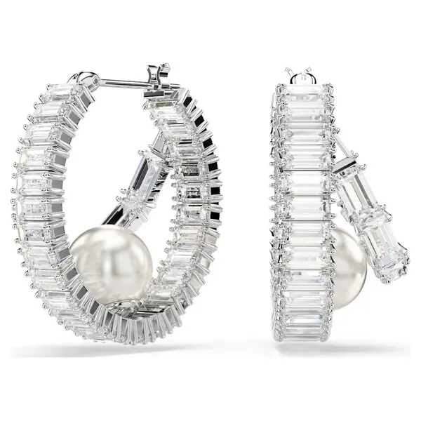 SWAROVSKI Ariana Grande X Hoop Earrings - White