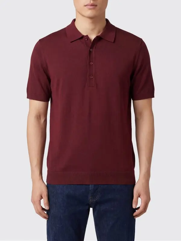 PAOLO PECORA Cotton And Silk Knit Polo Shirt - Red