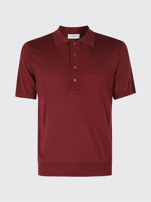 PAOLO PECORA Cotton And Silk Knit Polo Shirt - Red