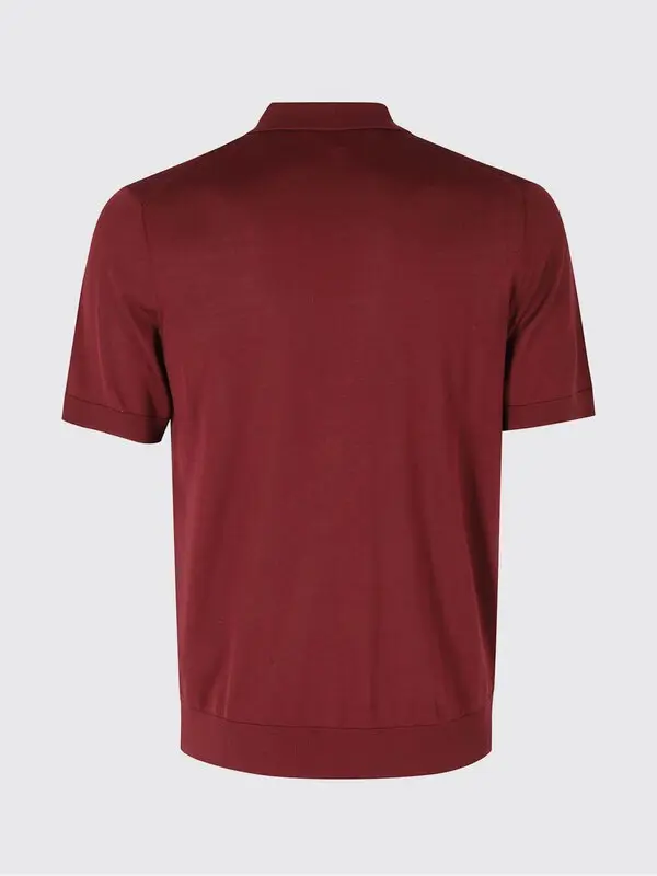 PAOLO PECORA Cotton And Silk Knit Polo Shirt - Red