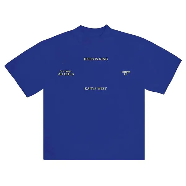 KANYE WEST Jesus Is King Vinyl T-shirt - Blue