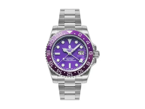 A BATHING APE Type 2 Bapex Watch - Purple