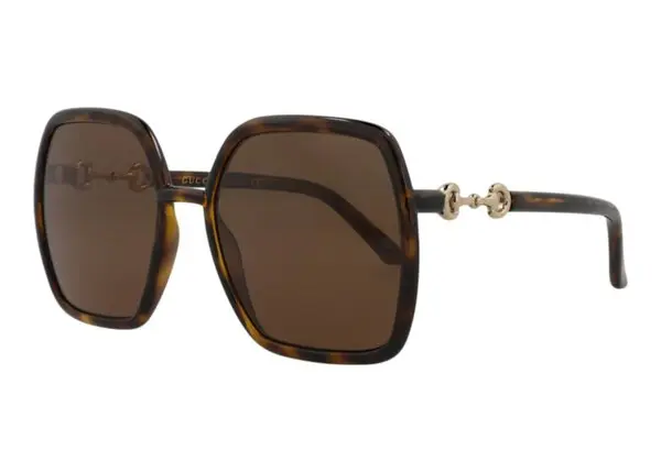 Gucci Square Rectangle Sunglasses - Havana/brown (gg0890s/30010368