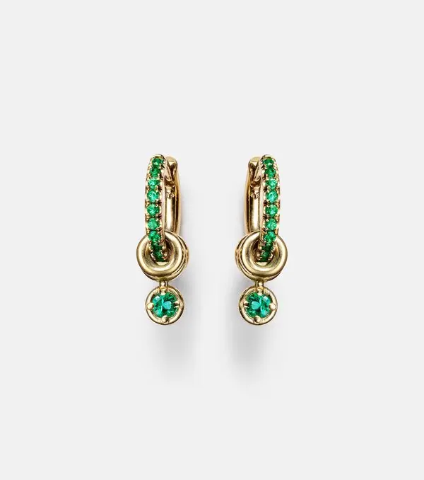SPINELLI KILCOLLIN Zahra 18kt Yellow Emerald Hoop Earrings - Gold
