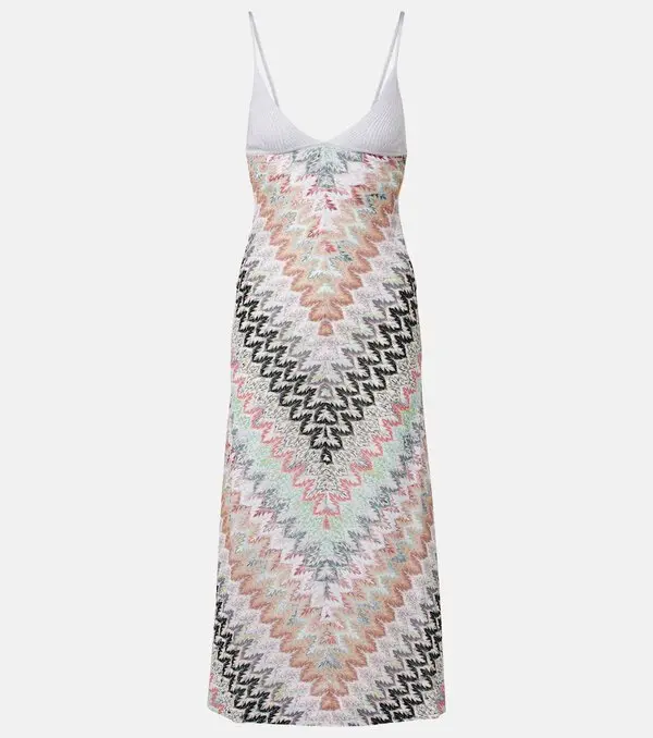 Missoni Zigzag Lamé Midi Dress - Multicoloured