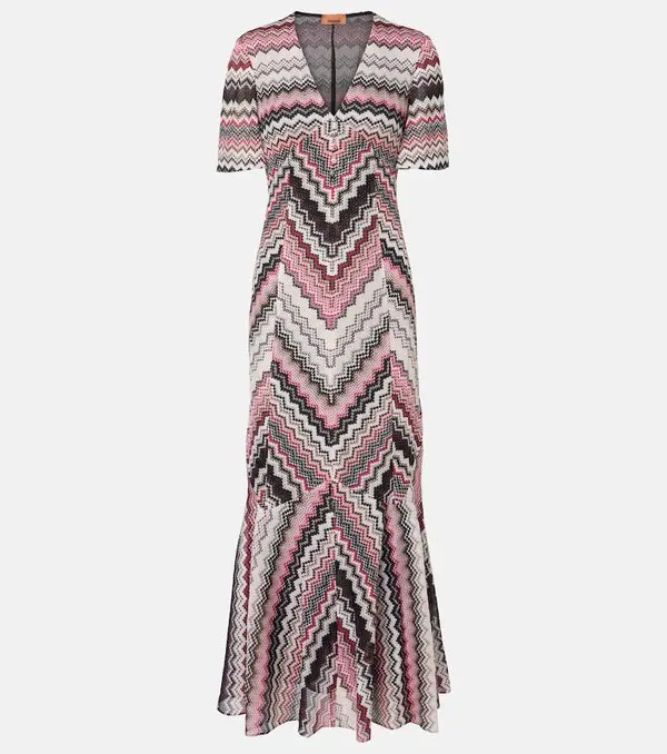 Missoni Zigzag Lamé Midi Dress - Multicoloured