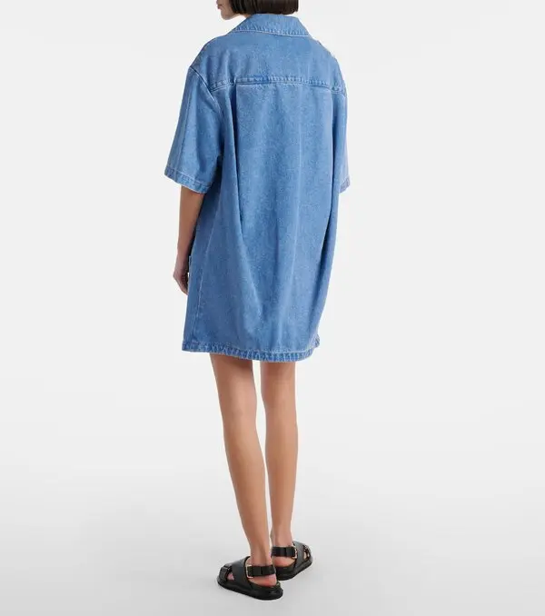 Marni Patch-appliqué Denim Mini Dress - Blue