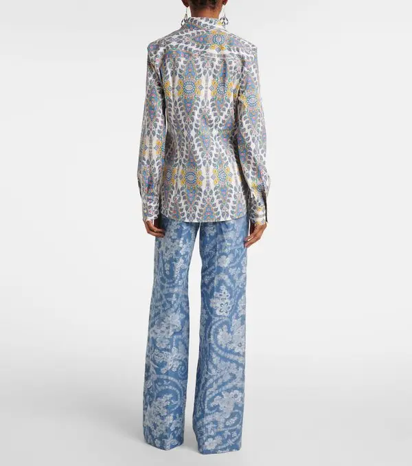 Etro Printed Cotton-blend Shirt - White