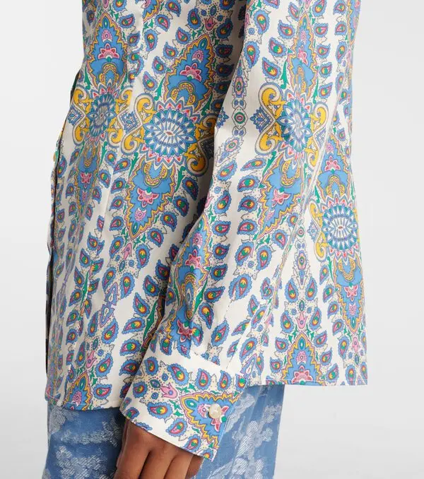 Etro Printed Cotton-blend Shirt - White