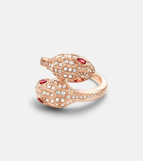 BVLGARI Serpenti Seduttori 18kt Rose Gold Ring - Pink
