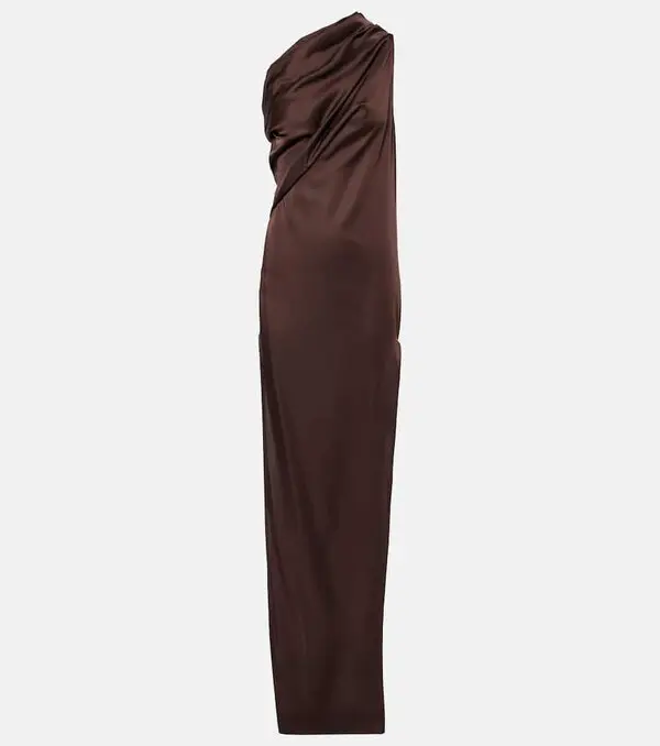 knee length dresses for ladies Athena One Shoulder Diamante Maxi Dress - Black main image 1