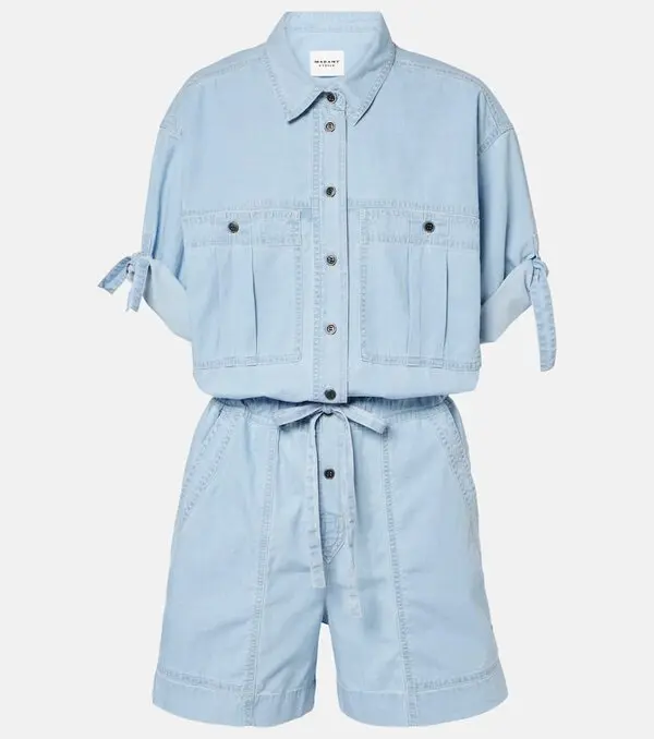 MARANT ETOILE Vally Cotton Romper - Blue
