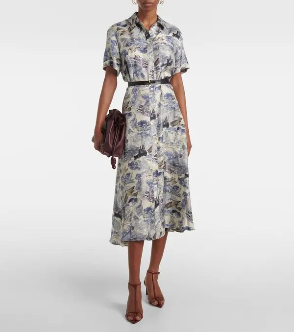 Altuzarra Kiera Silk Shirt Dress - Blue