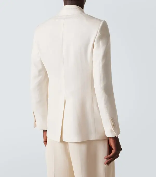 TOM FORD Shelton Wool, Silk, And Linen Blazer - White