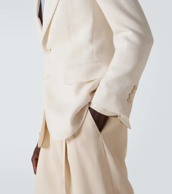 TOM FORD Shelton Wool, Silk, And Linen Blazer - White