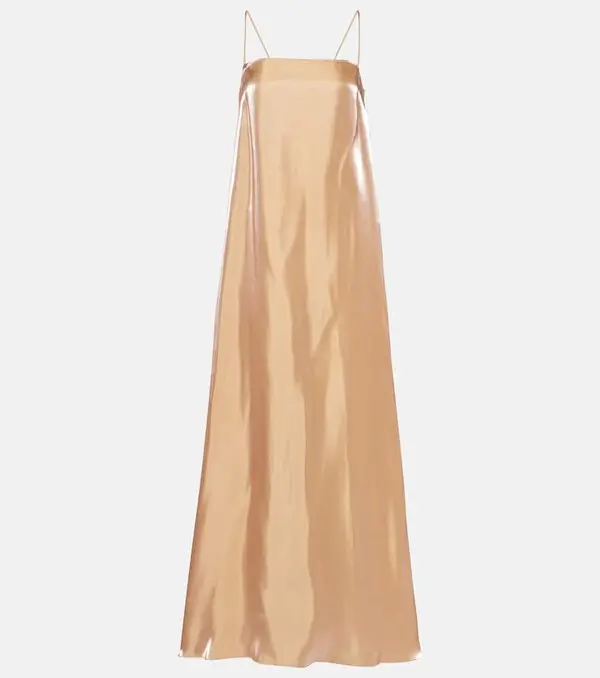 Staud Delfina Satin Maxi Dress - Pink