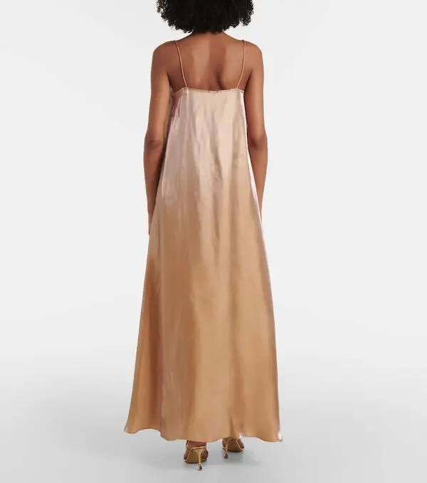 Staud Delfina Satin Maxi Dress - Pink