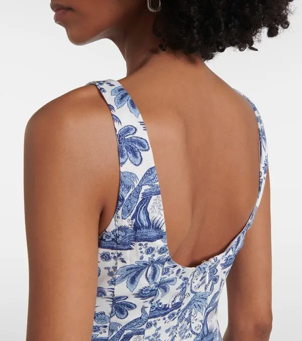 Staud Wells Floral Cotton Mini Dress - Blue