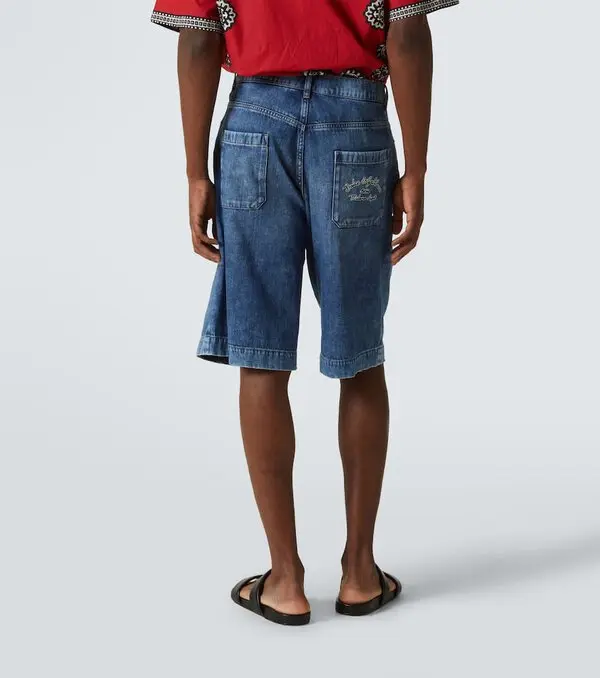 Dolce & Gabbana Logo Denim Bermuda Shorts