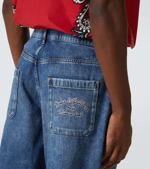 Dolce & Gabbana Logo Denim Bermuda Shorts