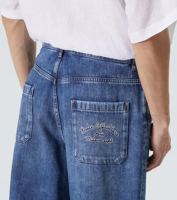 Dolce & Gabbana Logo Denim Bermuda Shorts
