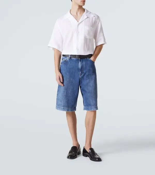 Dolce & Gabbana Logo Denim Bermuda Shorts