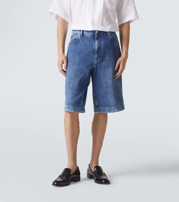 Dolce & Gabbana Logo Denim Bermuda Shorts