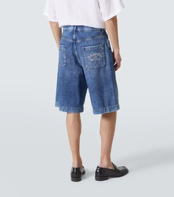 Dolce & Gabbana Logo Denim Bermuda Shorts