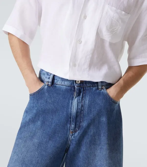 Dolce & Gabbana Logo Denim Bermuda Shorts
