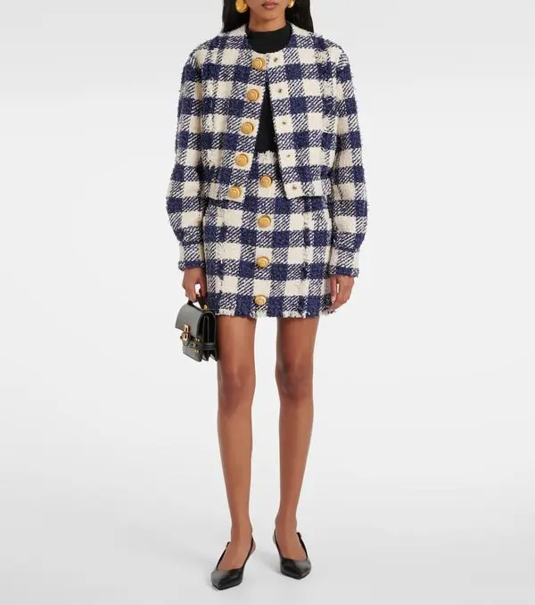 Balmain Checked Tweed Jacket