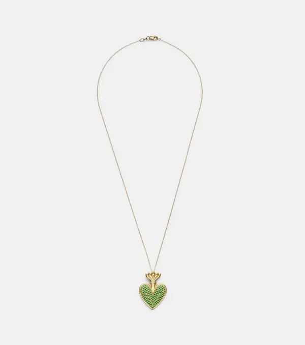Ileana Makri 18k Yellow Tsavorite Heart Pendant Necklace - Gold