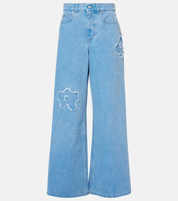 Marni Patch-appliqué Wide-leg Jeans