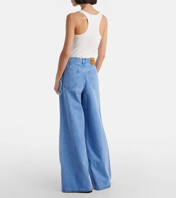 Marni Patch-appliqué Wide-leg Jeans