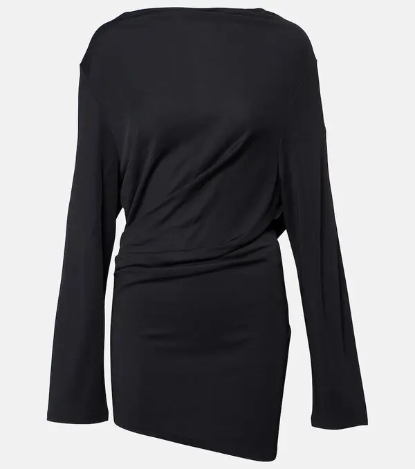 Jacquemus Croisière Draped Jersey Minidress - Black