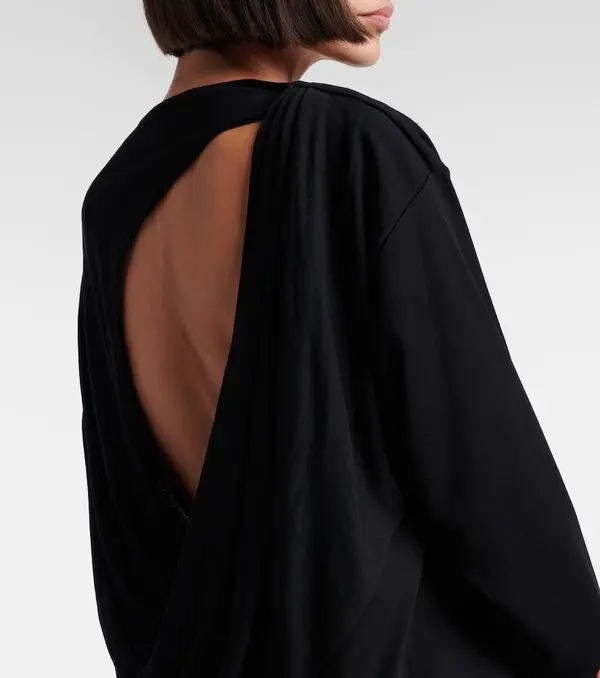 Jacquemus Croisière Draped Jersey Minidress - Black