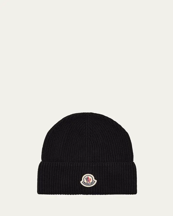Moncler Ribbed Beanie - Black