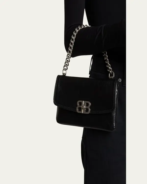 Balenciaga Bb Soft Leather Phone Wallet On Chain