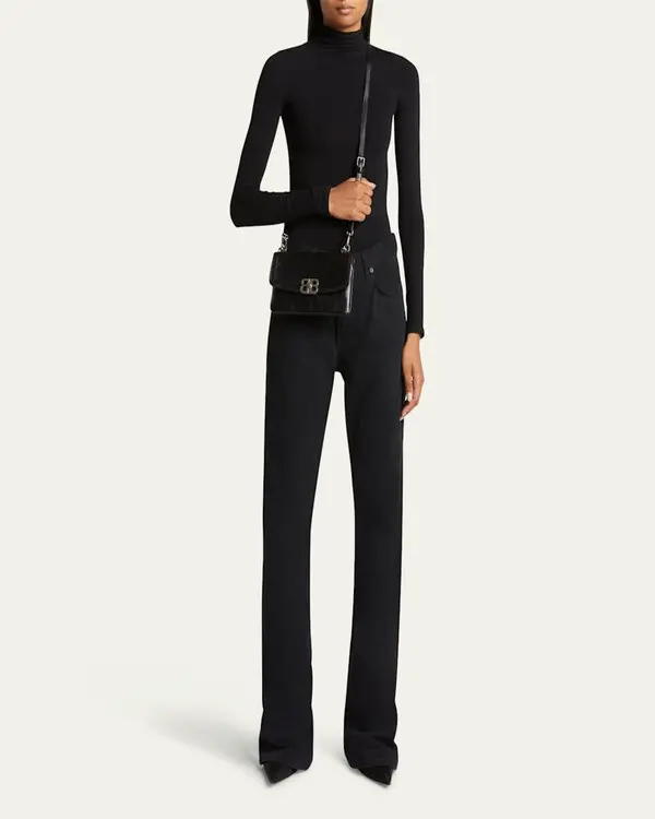 Balenciaga Bb Soft Leather Phone Wallet On Chain