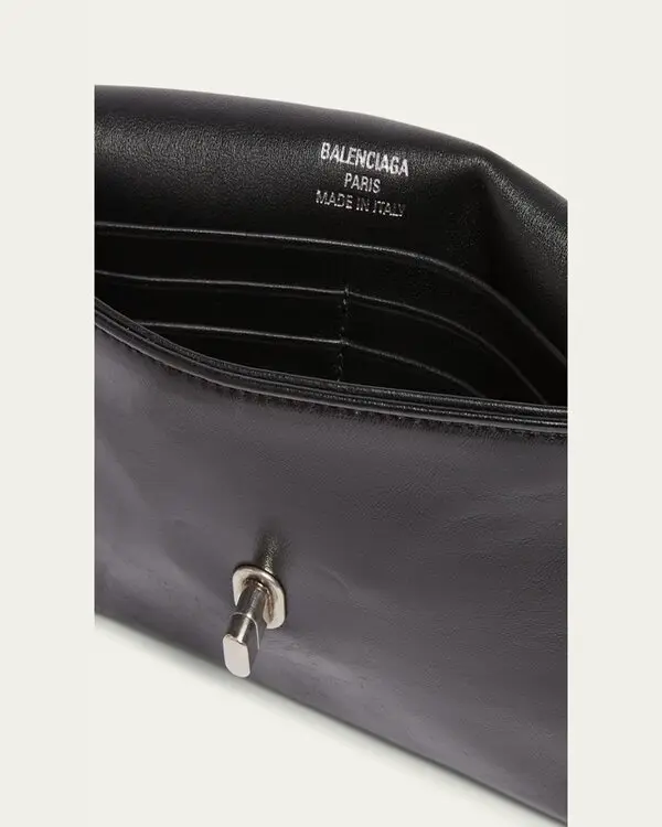 Balenciaga Bb Soft Leather Phone Wallet On Chain