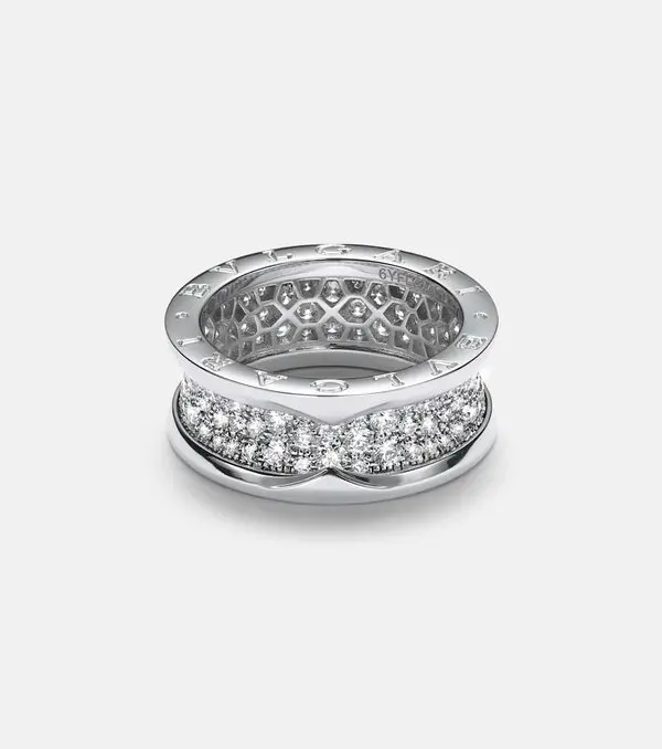 BVLGARI B.zero1 18kt White Gold Ring With Diamonds - Silver