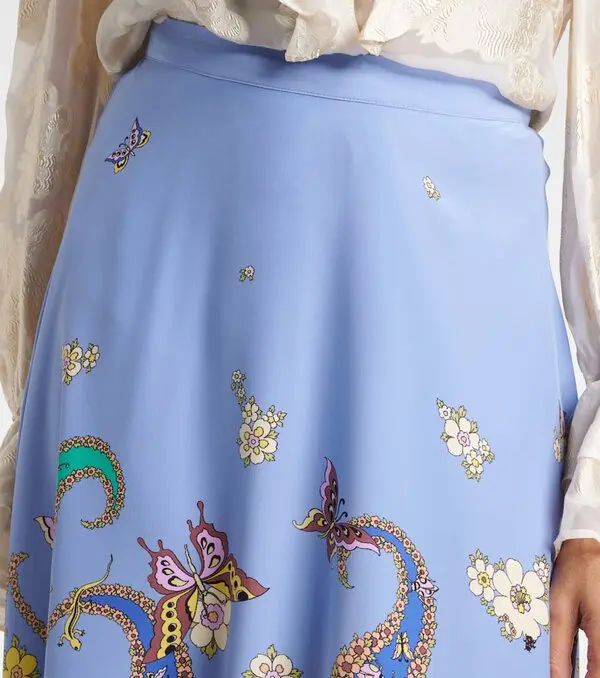 Etro Floral Printed Silk Maxi Skirt