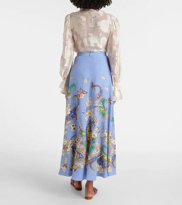 Etro Floral Printed Silk Maxi Skirt