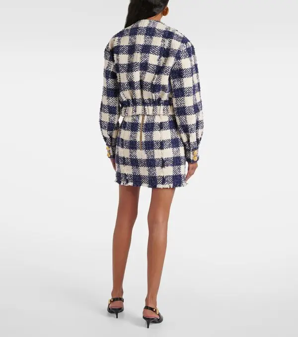 Balmain Checked Tweed Jacket
